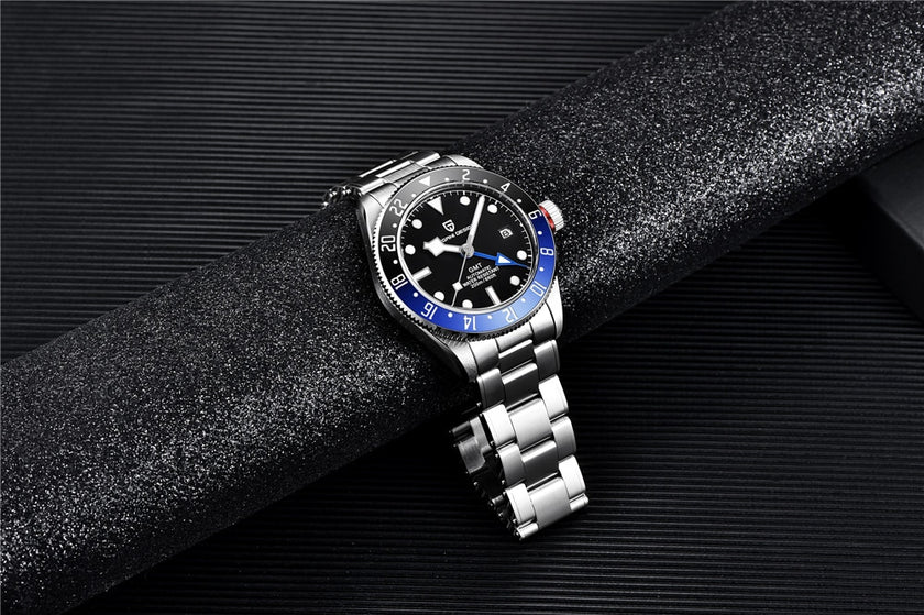 PD-1706 GMT | Acero Inox. 316L | Cristal de Zafiro | Doble Huso Horario ...