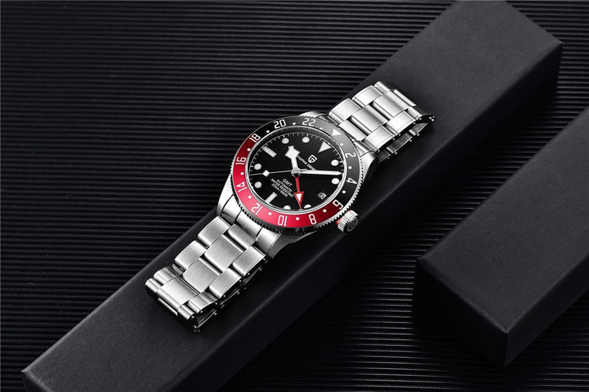 PD-1706 GMT | Acero Inox. 316L | Cristal de Zafiro | Doble Huso Horario ...