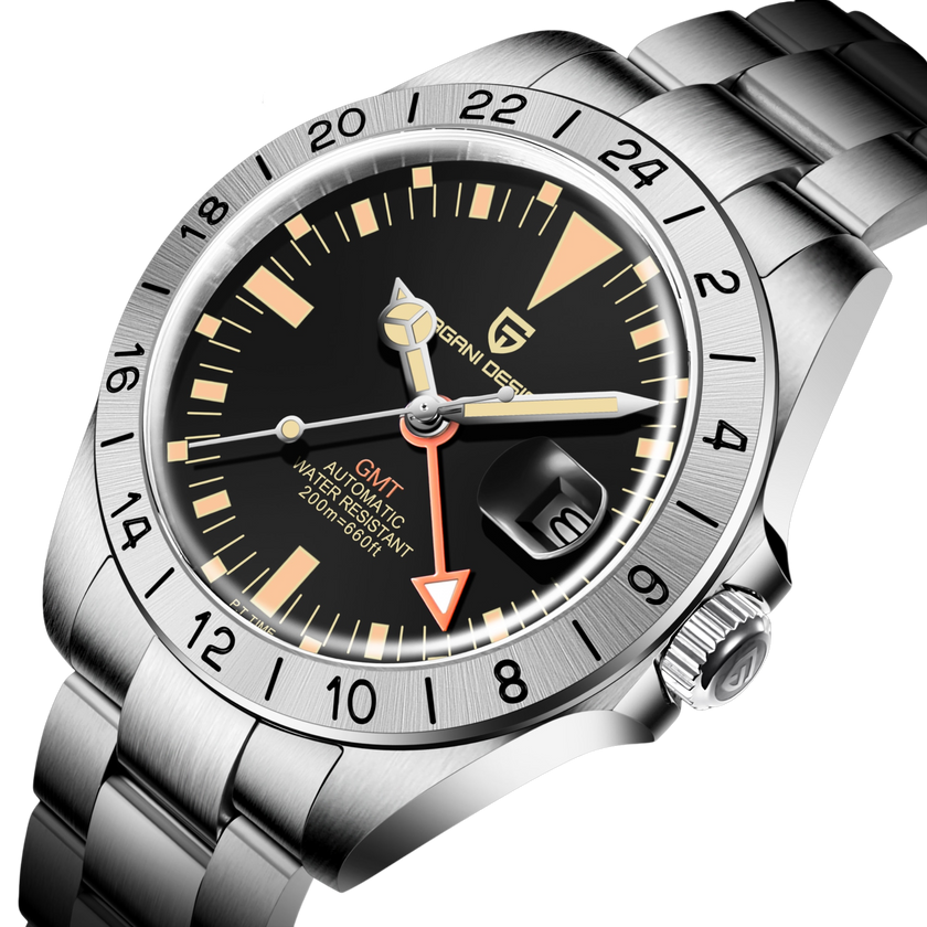 ️ PD-1693 GMT | Acero Inox. 316L | Doble Huso Horario | Cristal de ...